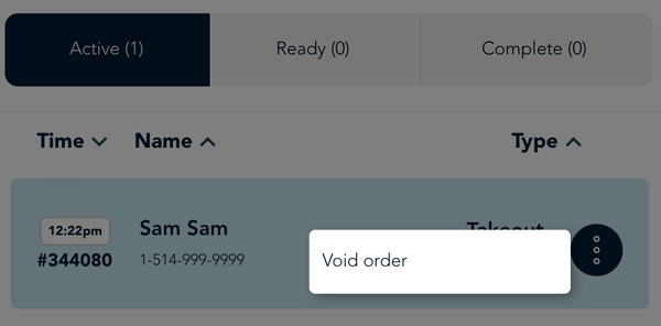 Void an online order