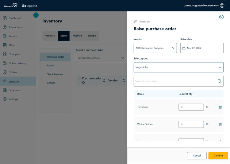 Create purchase orders