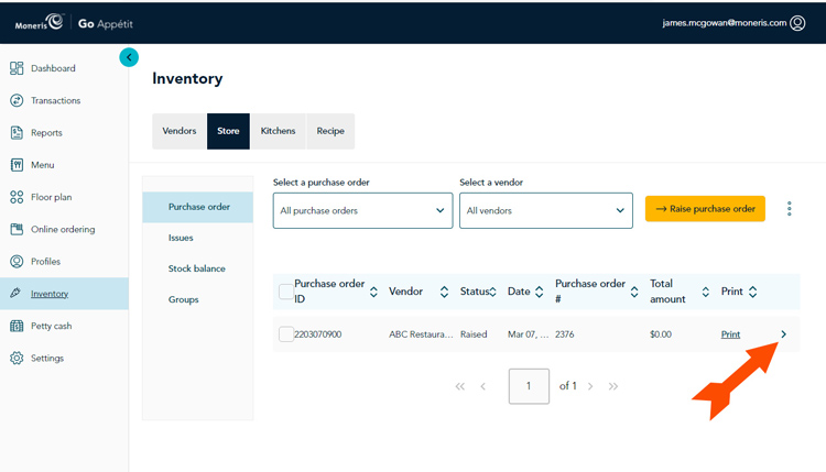 Receive a purchase order
