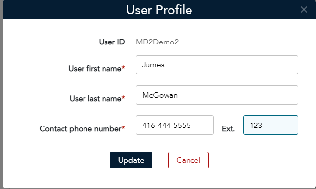 Update your user account
