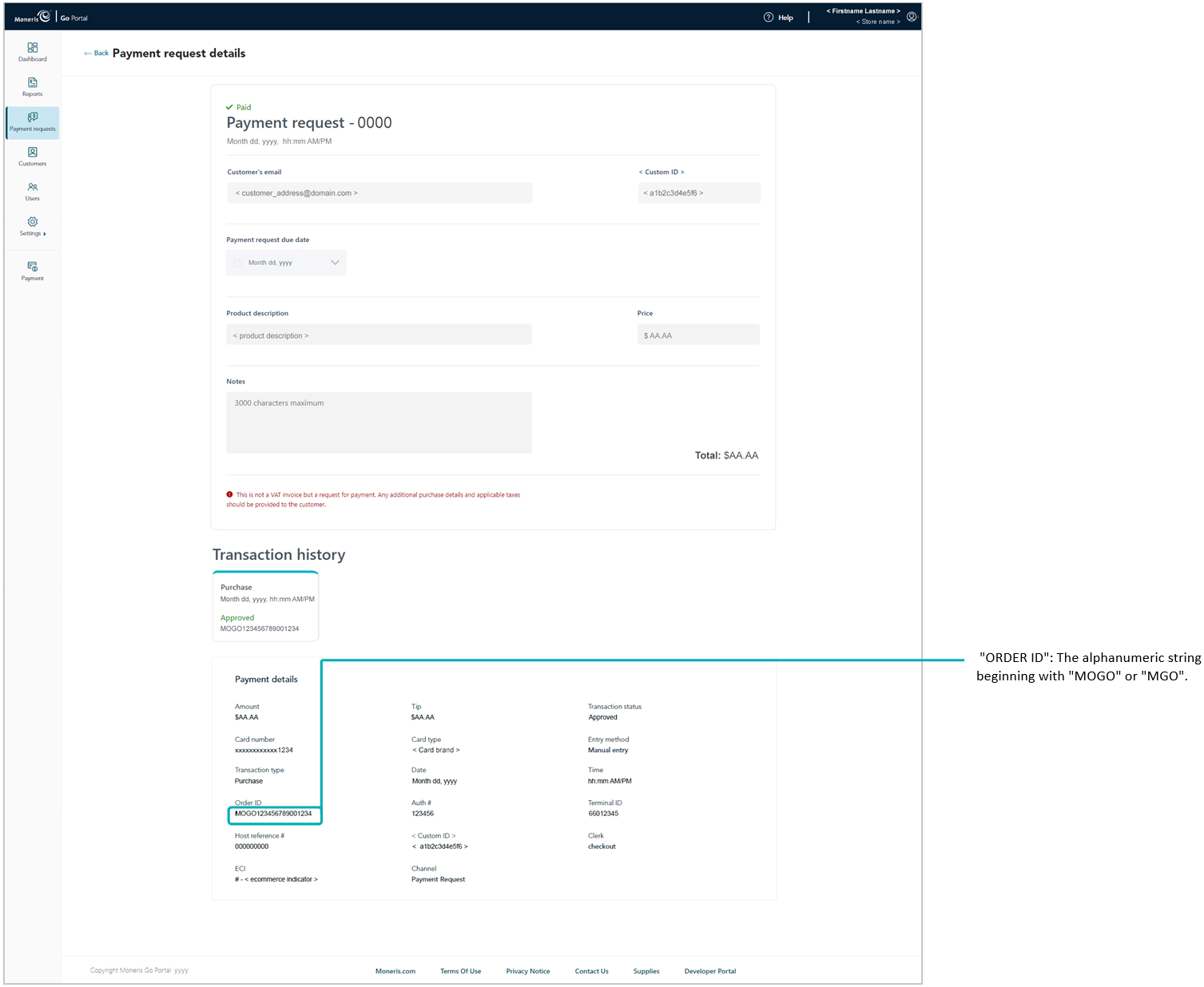 Cross-referencing a paid payment request with its Purchase record